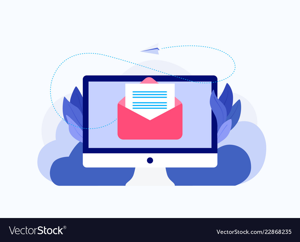 Message on computer screen Royalty Free Vector Image