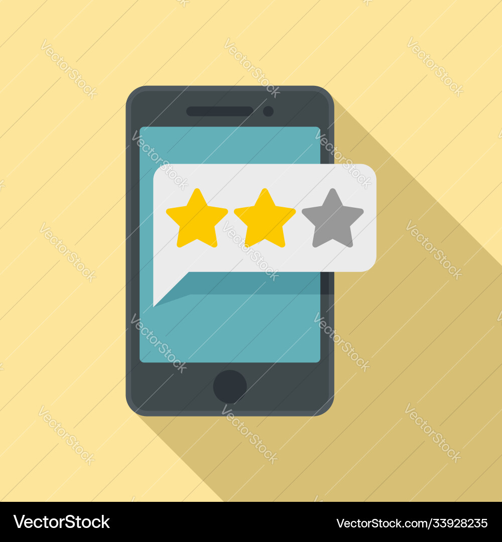 Smartphone review reputation icon flat style Vector Image