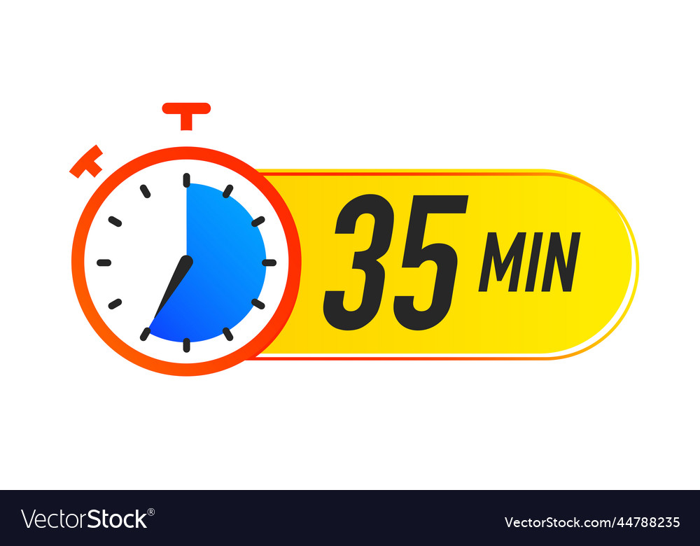 Timer icon 35 minutes Royalty Free Vector Image Timer icon 35 minutes Royalty Free Vector Image