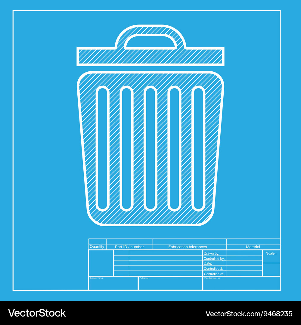 Trash sign white section of icon Royalty Free Vector Image