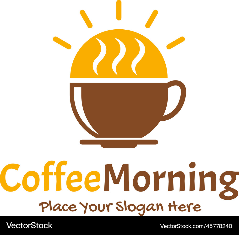 Coffee morning logo template this design use sun Vector Image