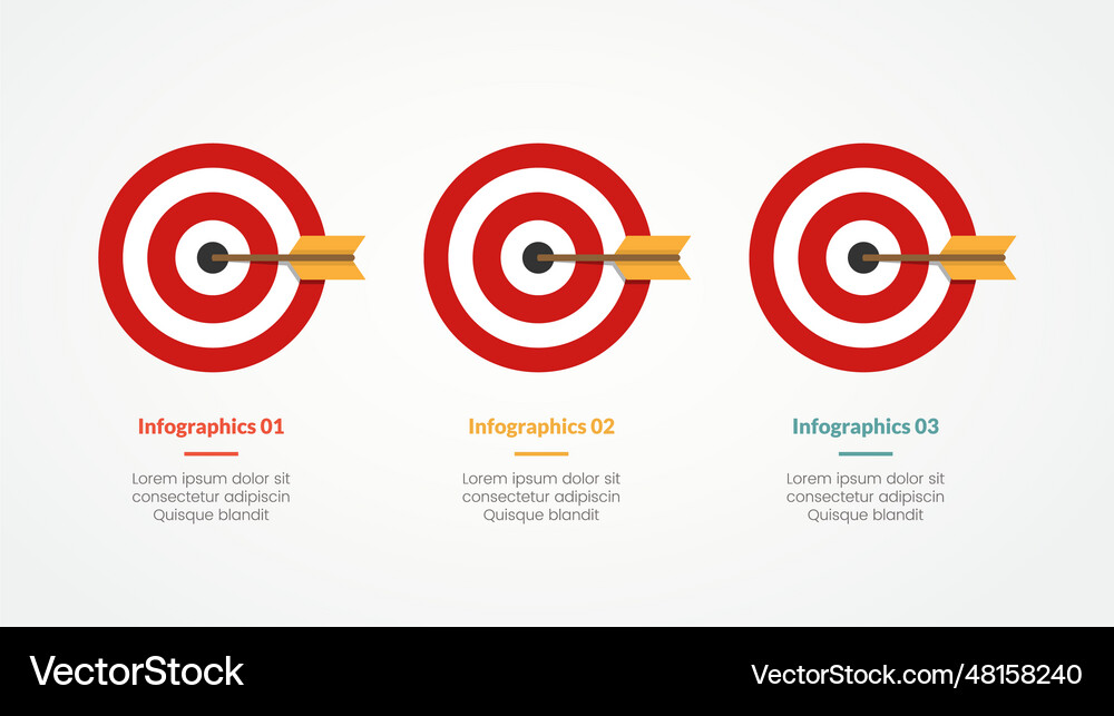 Goals or business target infographic concept Vector Image