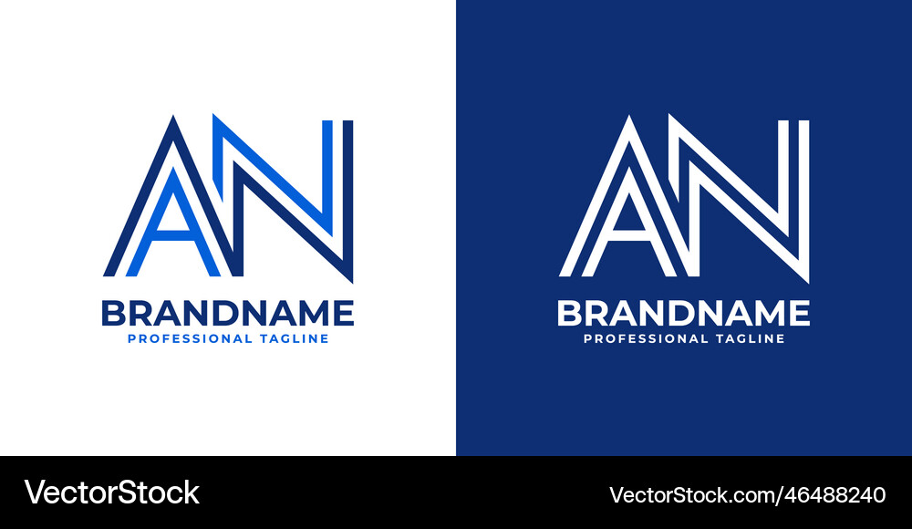 Letter an line monogram logo suitable for any Vector Image