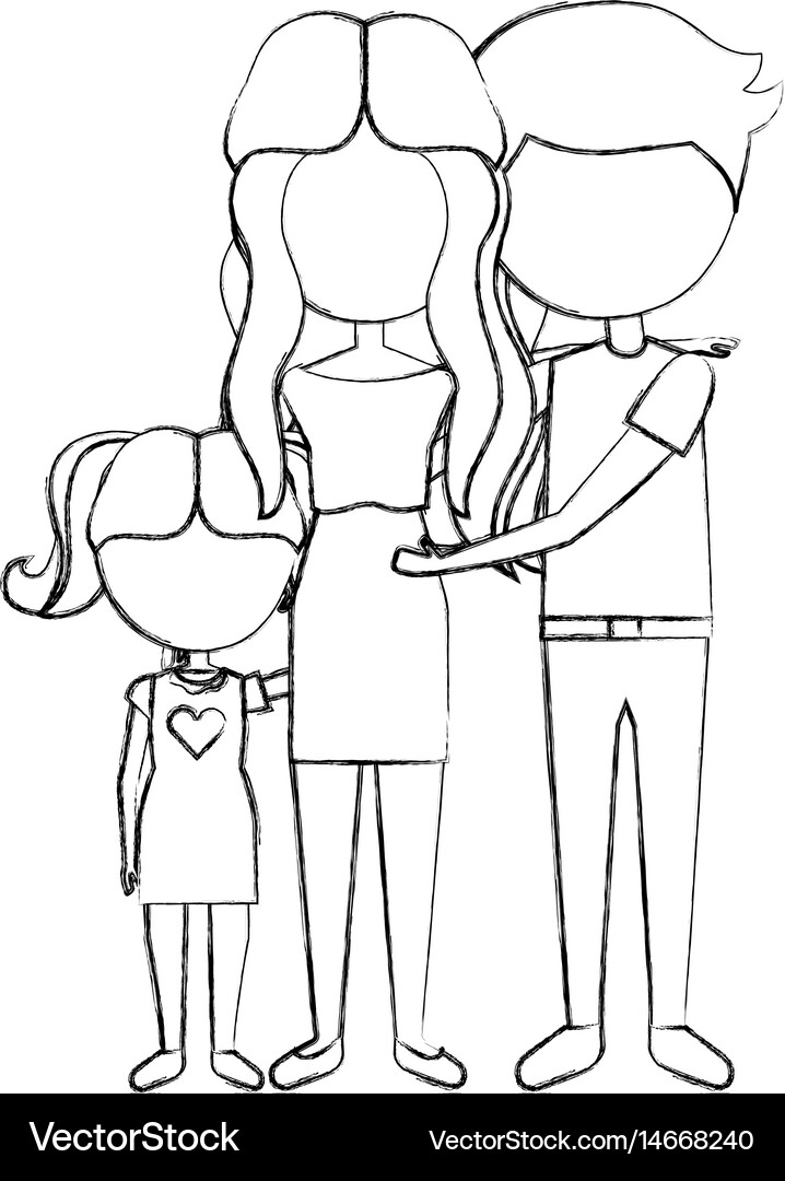 Married couple with daughter Royalty Free Vector Image