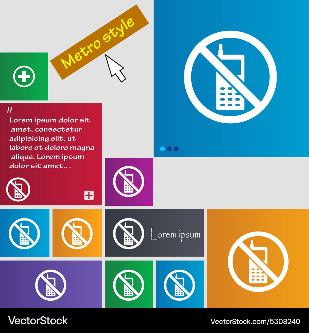 Mobile phone is prohibited icon sign buttons Vector Image