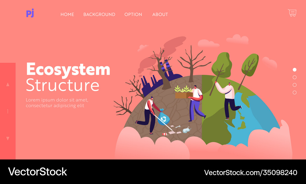 Nature environment and ecology landing page Vector Image