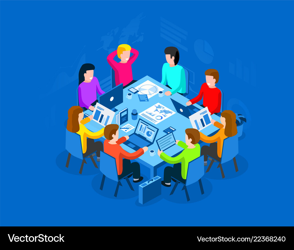 Office workers at work place concept coworking or Vector Image