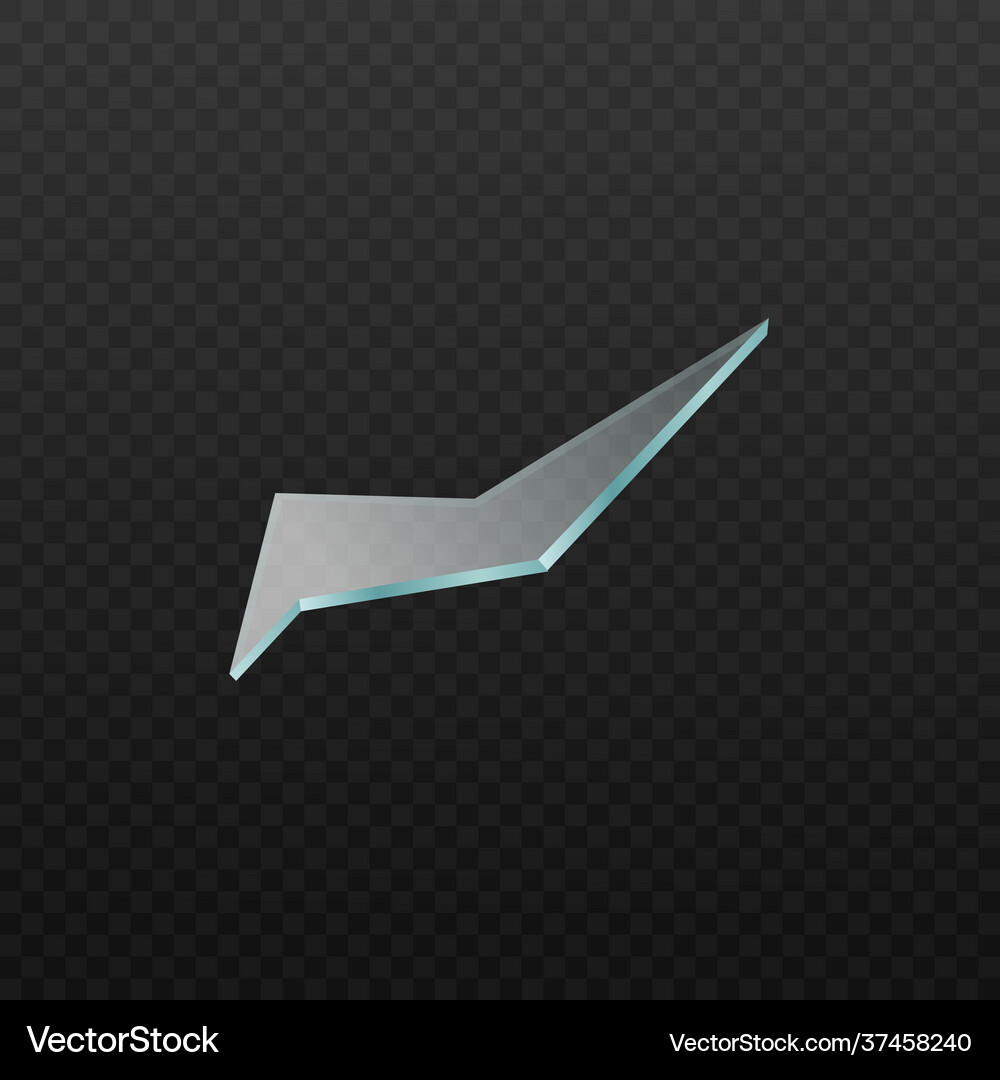 Single shard shattered glass realistic Royalty Free Vector