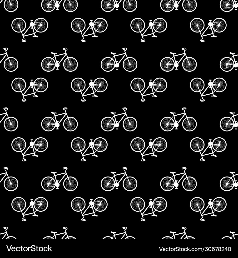 Texture with bicycles pictograms bicycles Vector Image