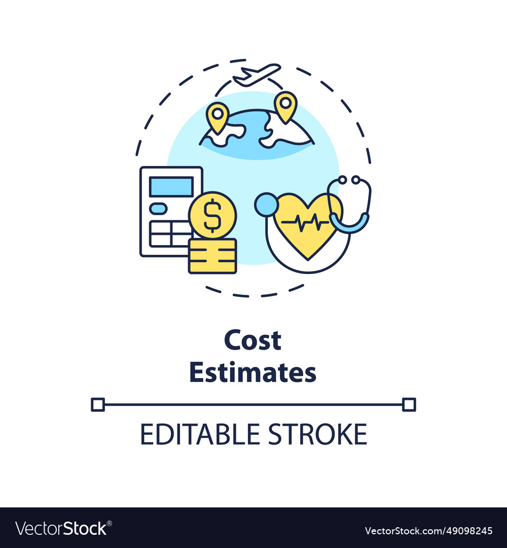 2d thin linear icon cost estimates concept Vector Image 2d thin linear icon cost estimates concept Vector Image