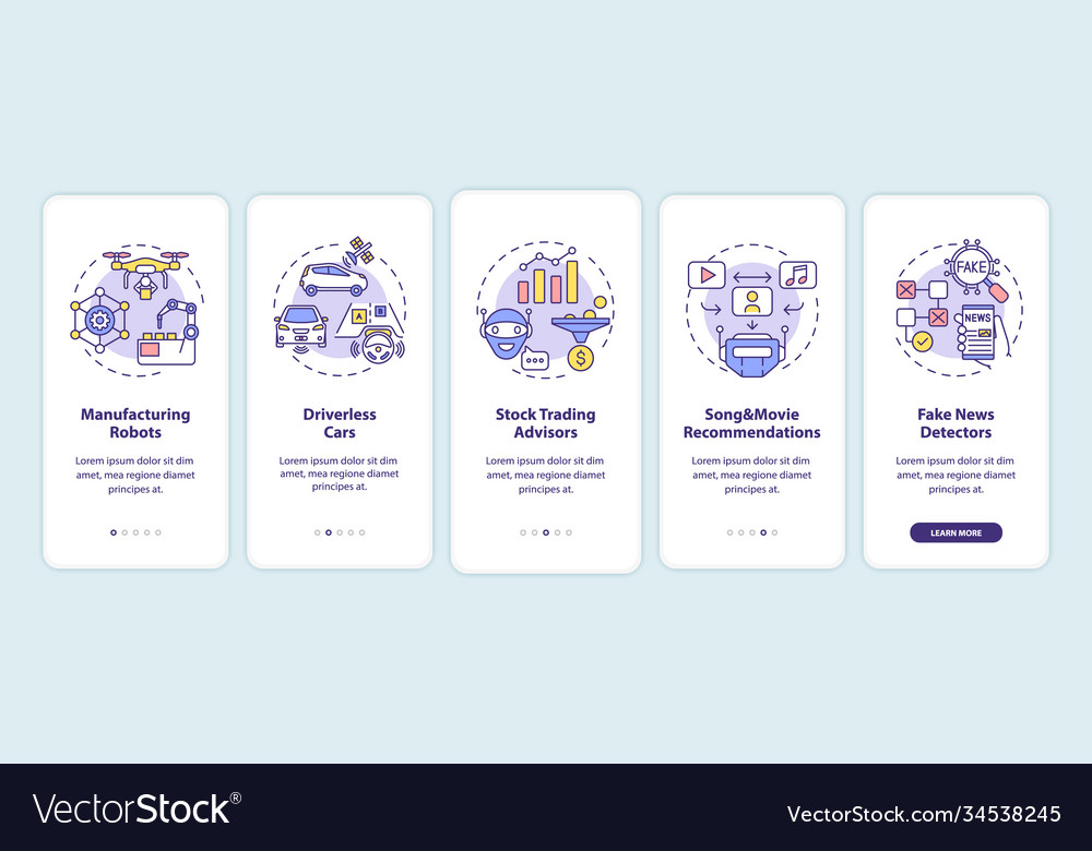 Ai application 2 onboarding mobile app page Vector Image