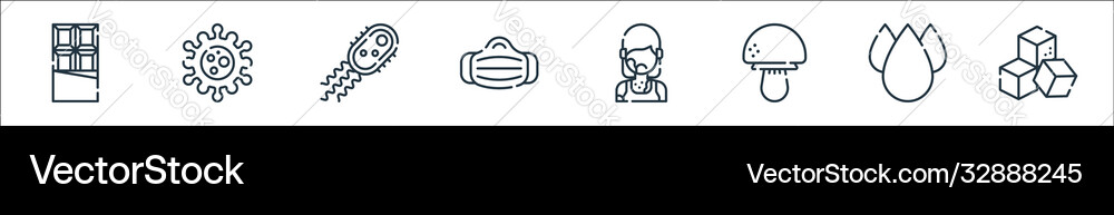 Allergies line icons linear set quality line set Vector Image
