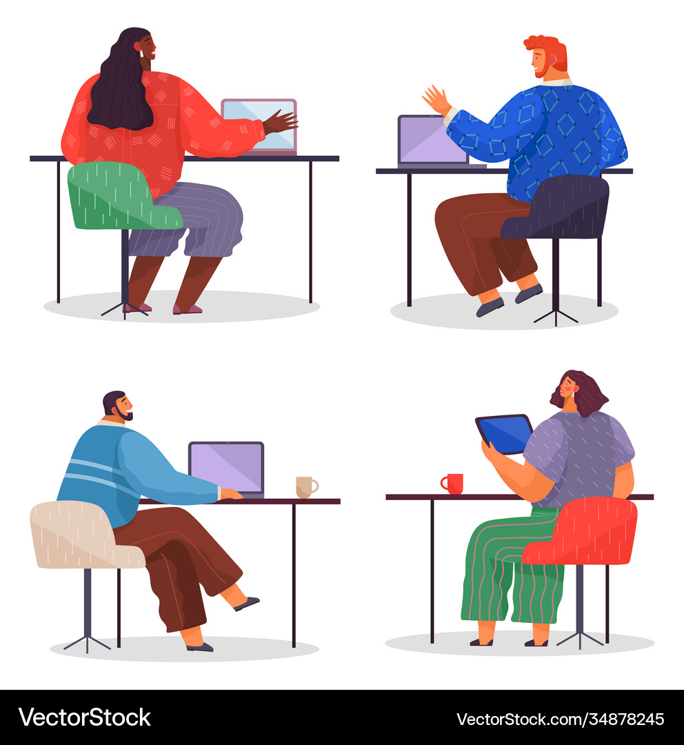 Business characters working in office workplace Vector Image