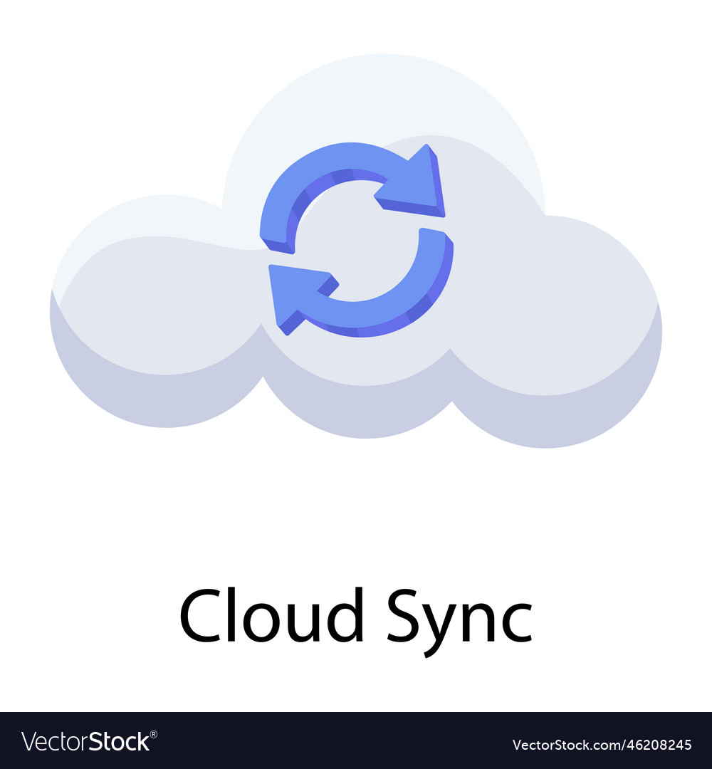 Cloud sync Royalty Free Vector Image - VectorStock