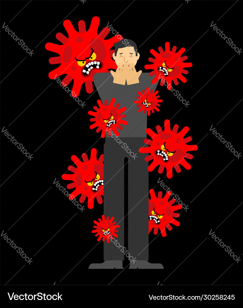 Coronavirus attack on humans pandemic virus Vector Image