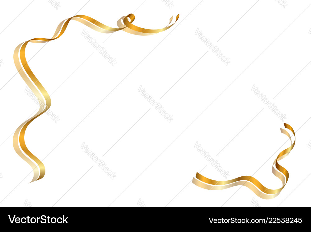 Gold ribbon frame golden serpentine design Vector Image