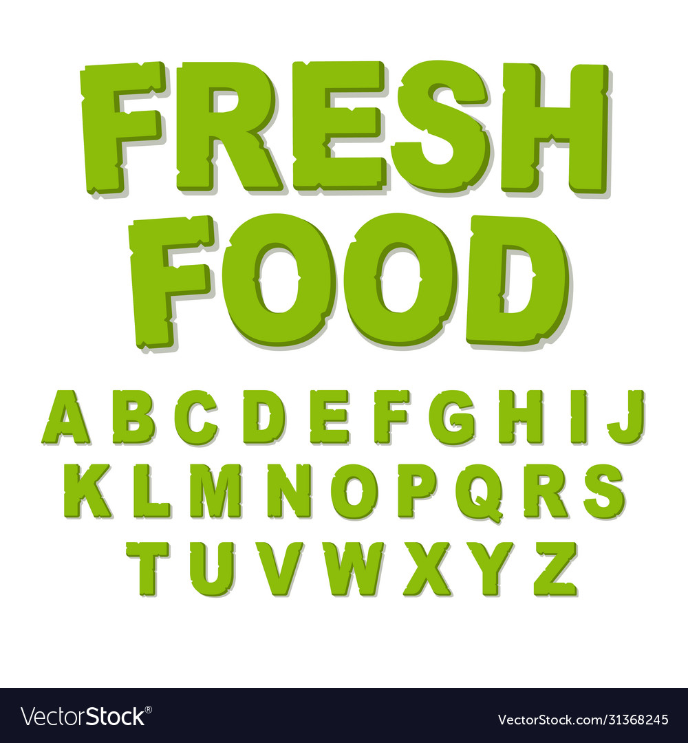 Green eco alphabet perfectly suited Royalty Free Vector