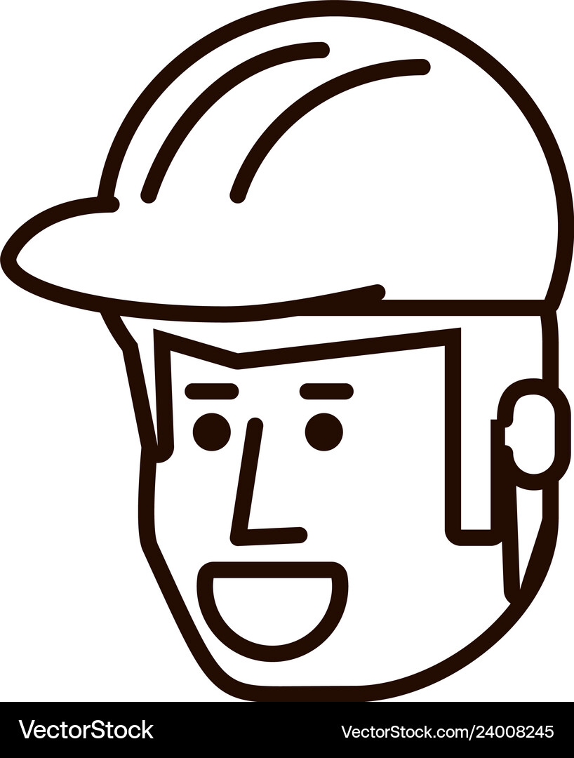 Head of construction worker avatar character Vector Image