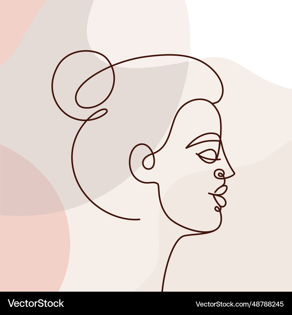 In continuous line style - minimalistic female Vector Image