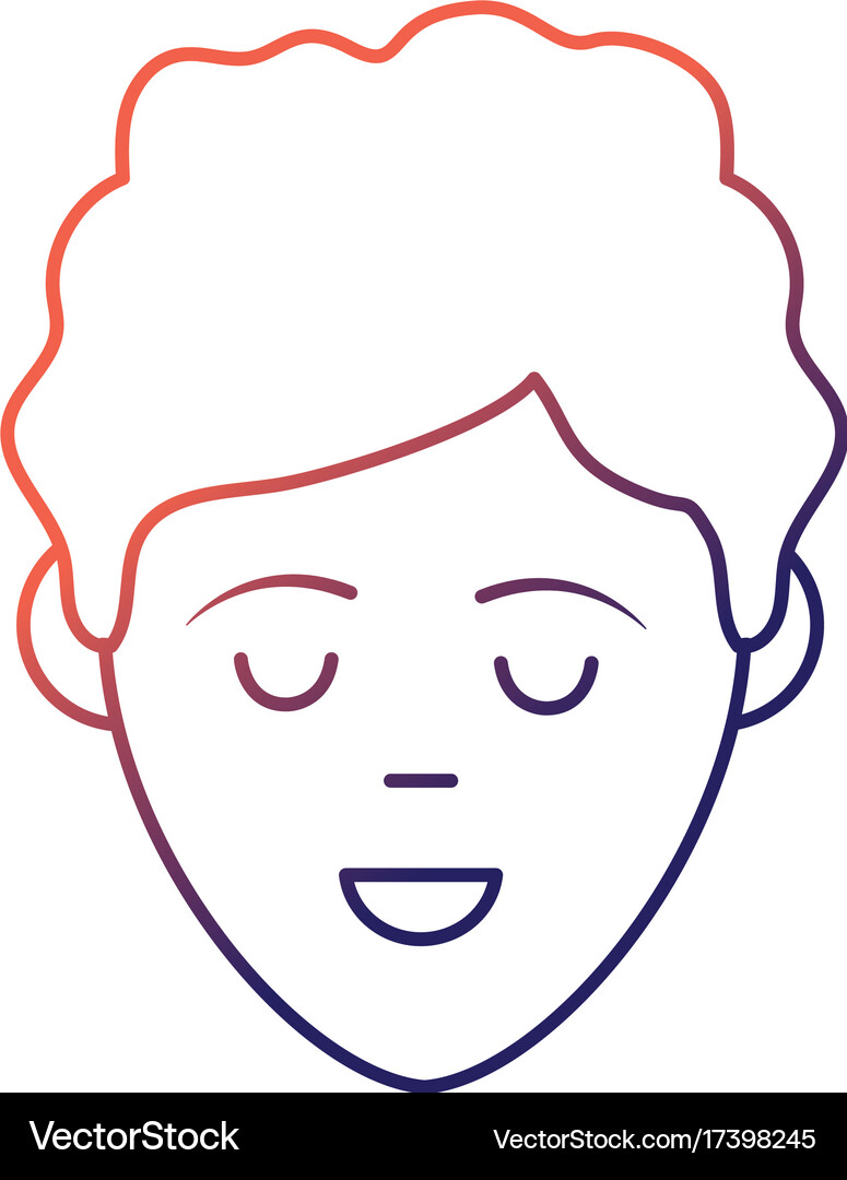 Line avatar man face with haistyle design Vector Image
