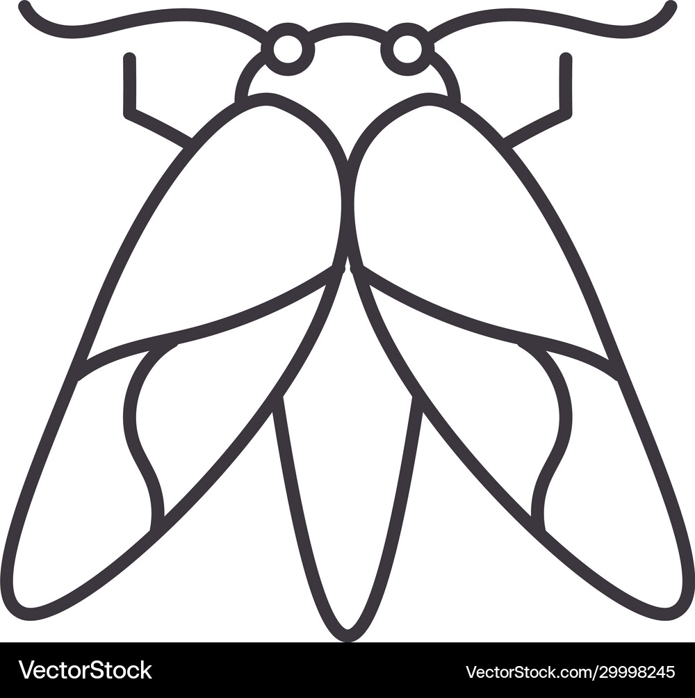 Moth insect line detail style icon Royalty Free Vector Image