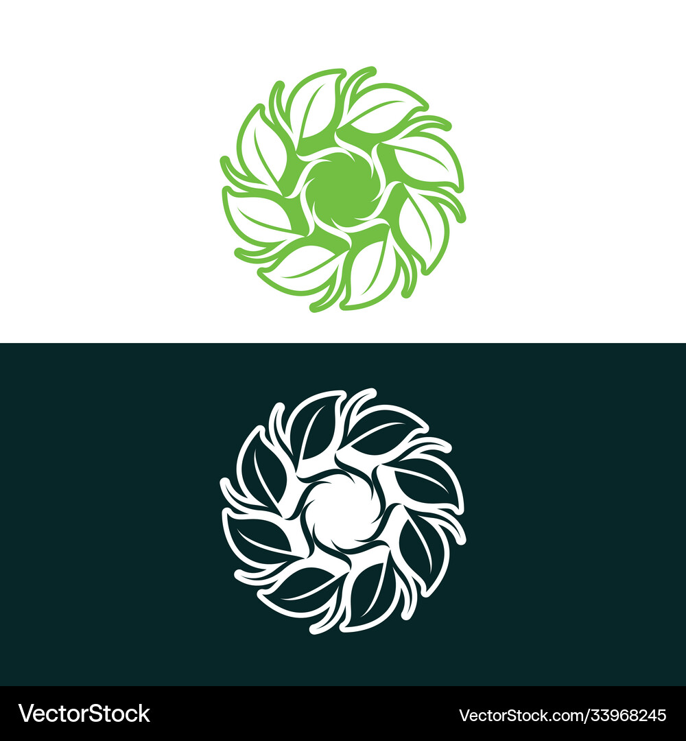 Nature leaf logo environment ecology Royalty Free Vector
