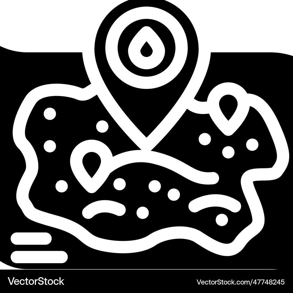 Oil field mapping petroleum engineer glyph icon Vector Image