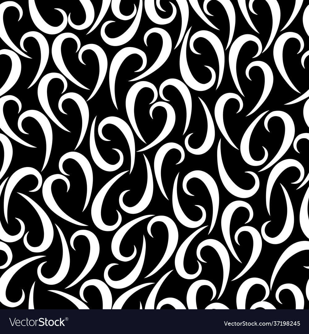 Pattern on a black background with white patterns Vector Image