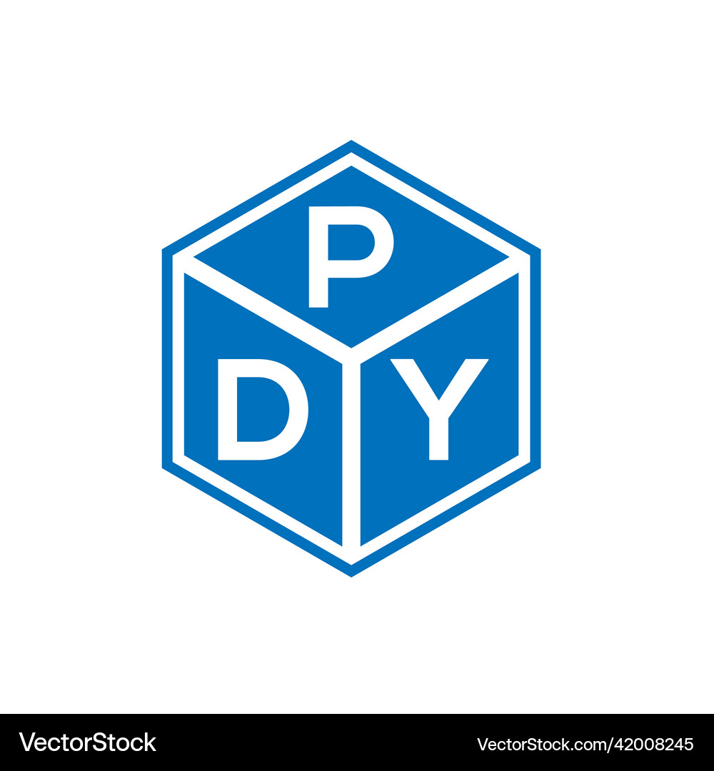 Pdy letter logo design on black background Vector Image