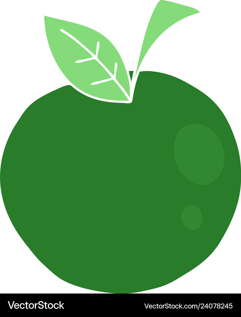 Quirky hand drawn cartoon apple Royalty Free Vector Image
