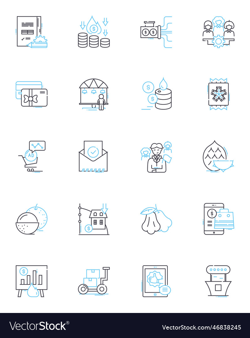 Retail platforms linear icons set e-commerce Vector Image