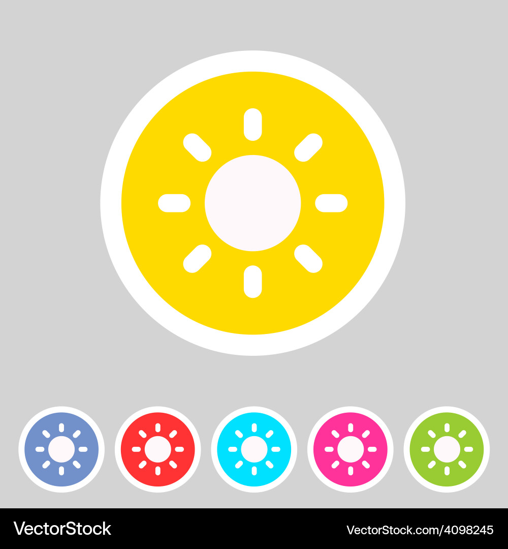 Sun badge flat icon sign set symbol Royalty Free Vector