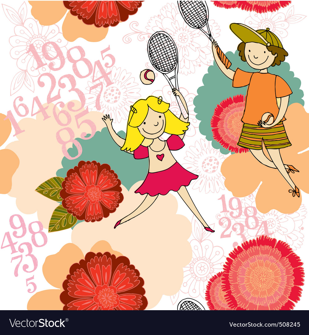 Tennis pattern Royalty Free Vector Image - VectorStock