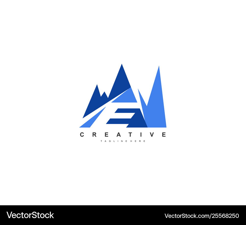 E letter creative modern mountain logo design Vector Image