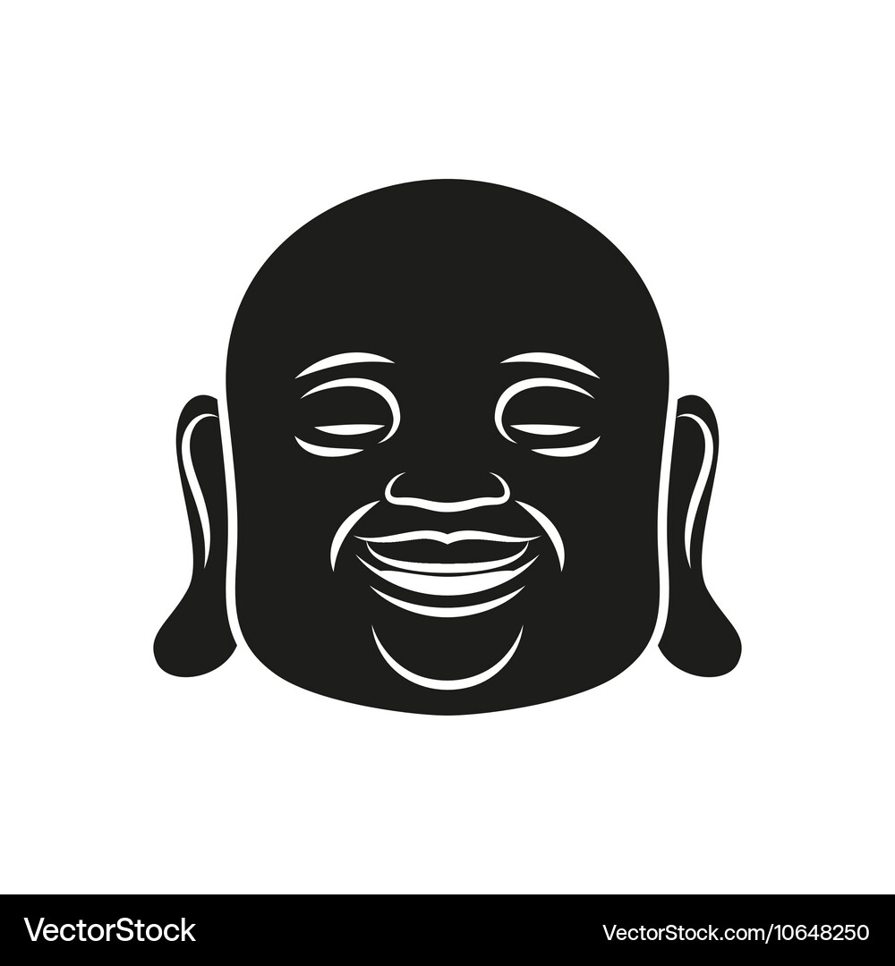 Head of buddha isolated Royalty Free Vector Image