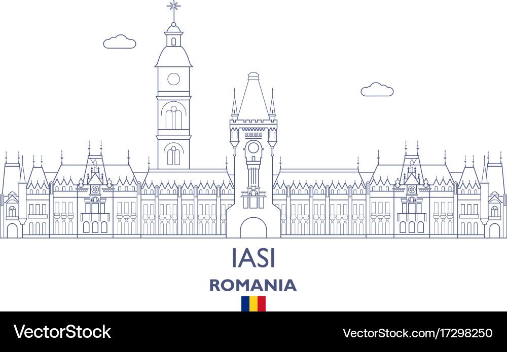 Iasi city skyline Royalty Free Vector Image - VectorStock