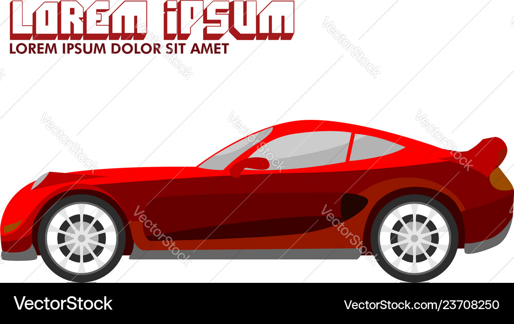 Red sport car Royalty Free Vector Image - VectorStock