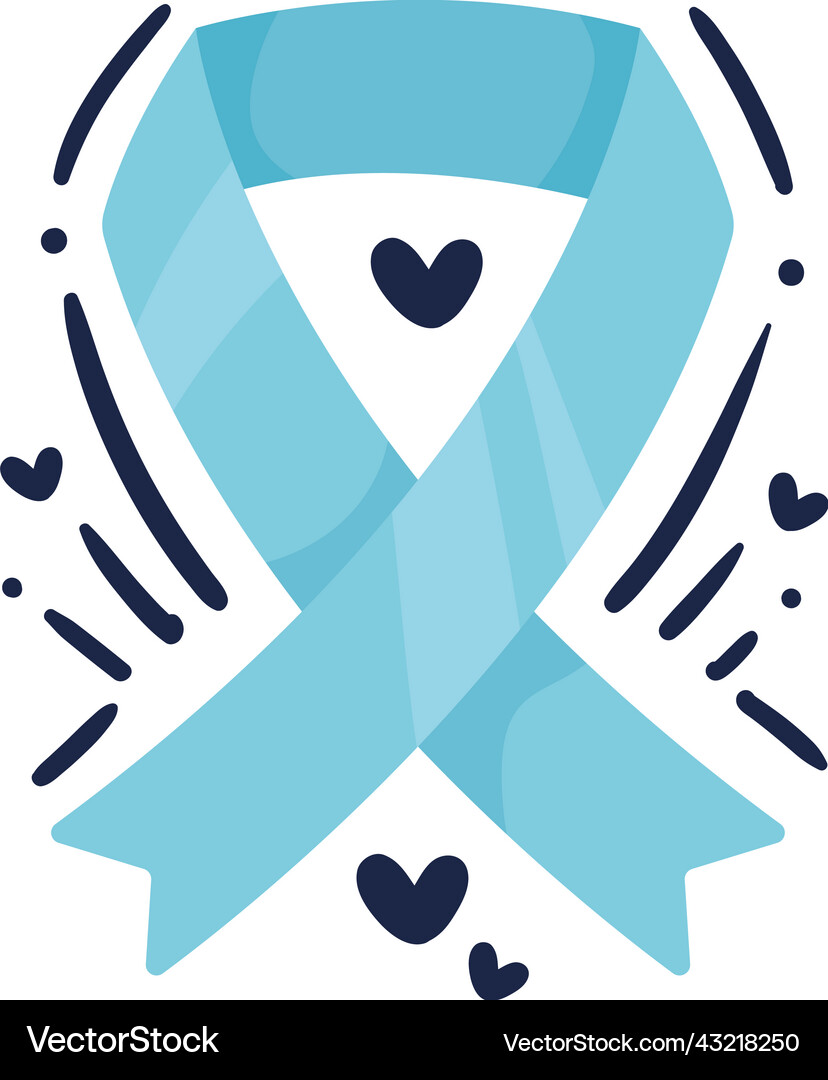 Ribbon blue with hearts Royalty Free Vector Image