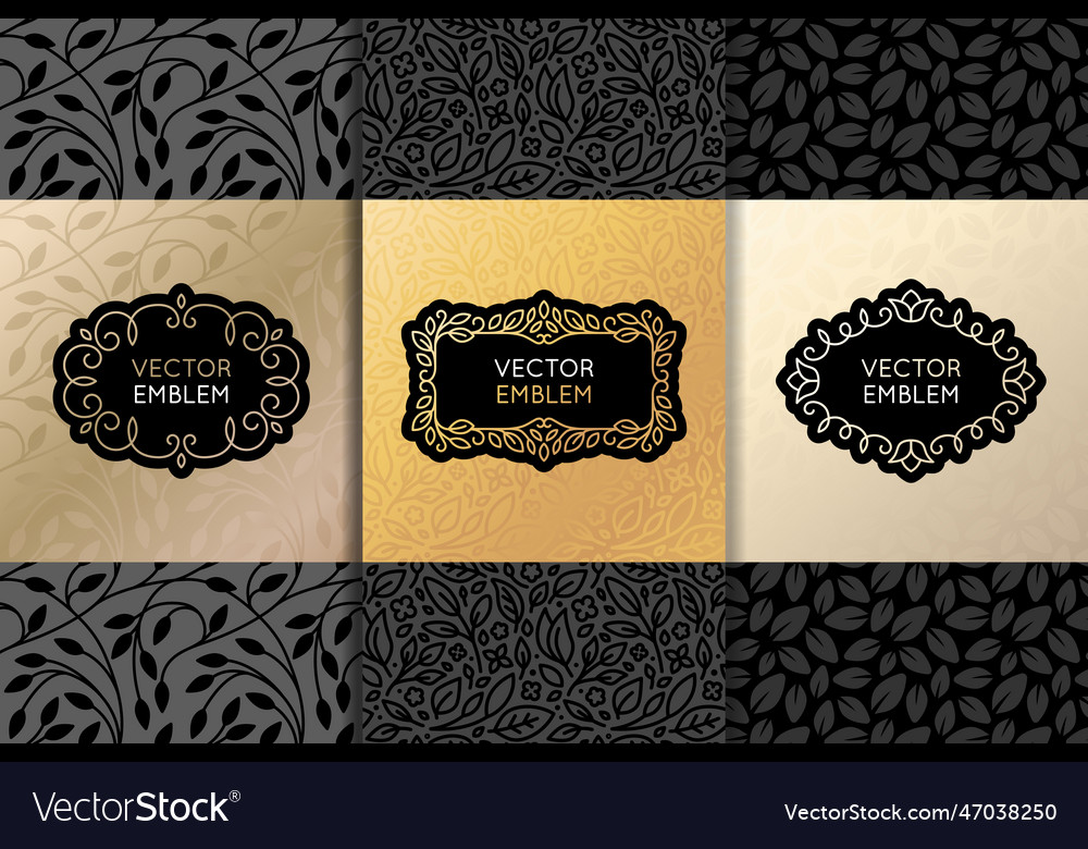 Set of design elements labels and frames Vector Image