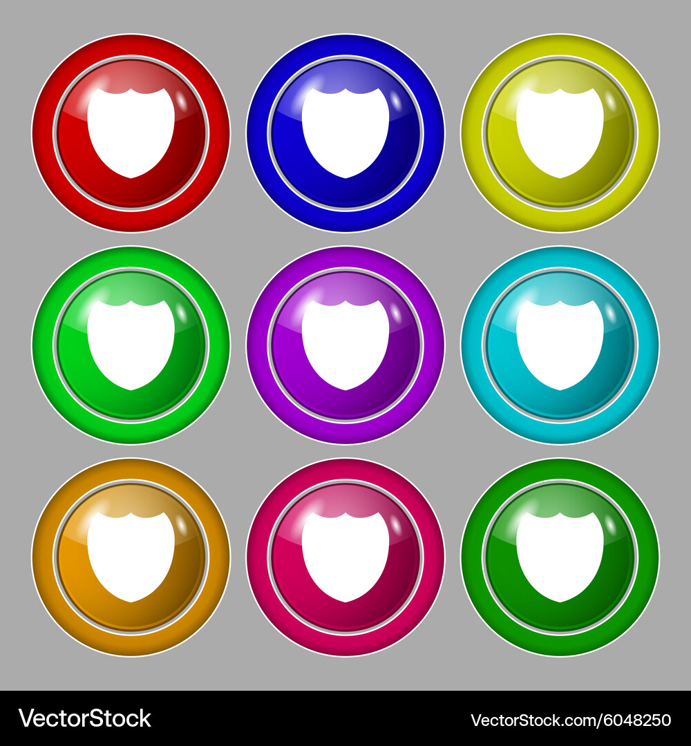 Shield sign icon protection symbol on nine Vector Image