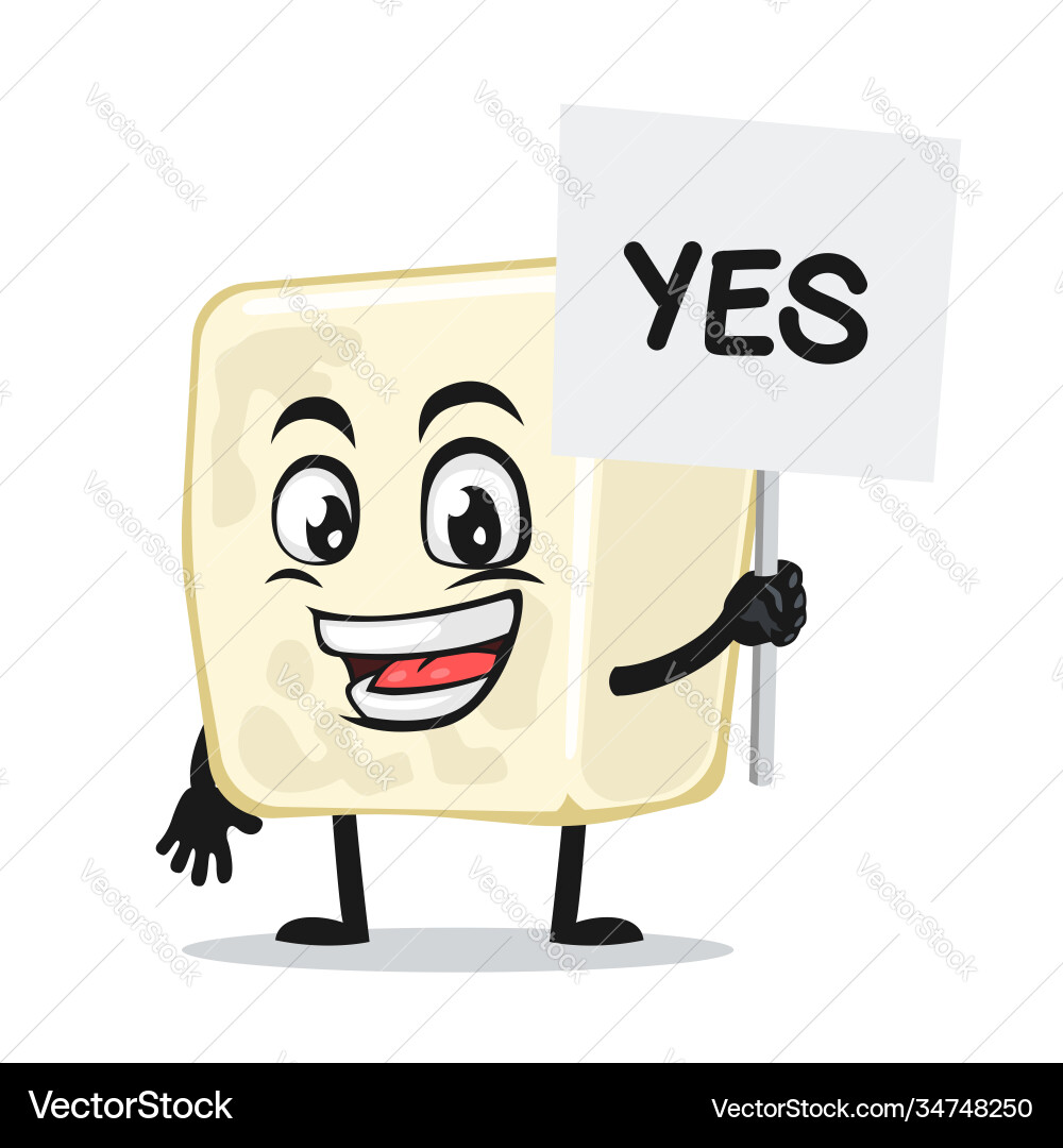 Tofu mascot or character Royalty Free Vector Image