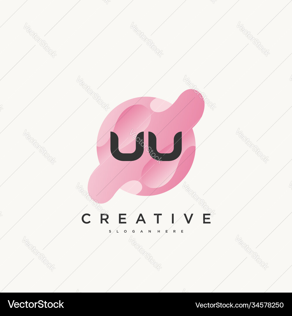 Uu initial letter colorful logo icon design Vector Image