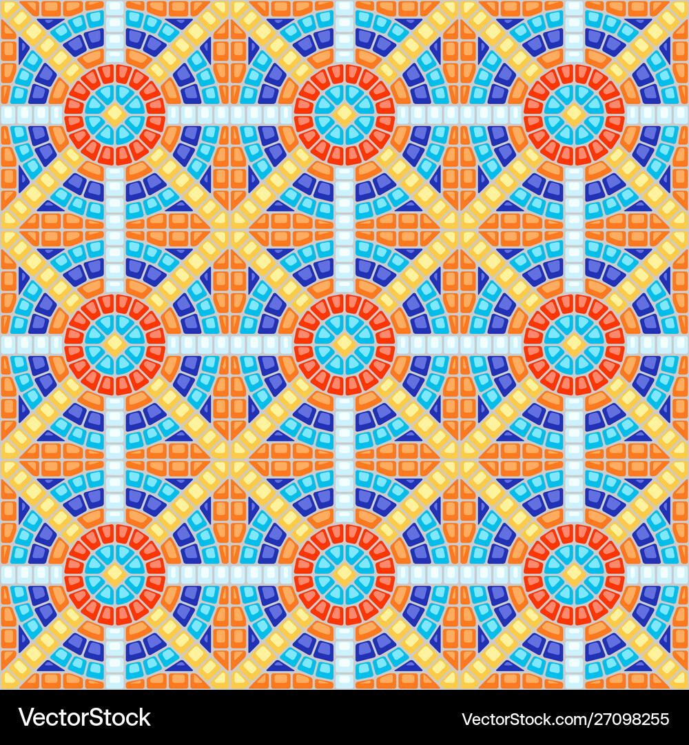 Ceramic Mosaic Tile Pattern Royalty Free Vector Image