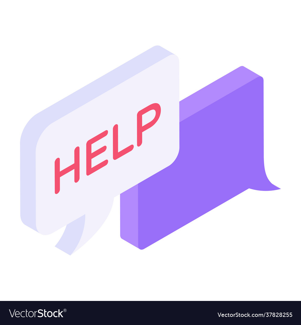 Chat help Royalty Free Vector Image - VectorStock