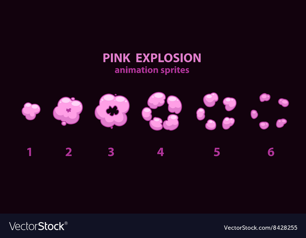 Explode effect animation sprites Royalty Free Vector Image
