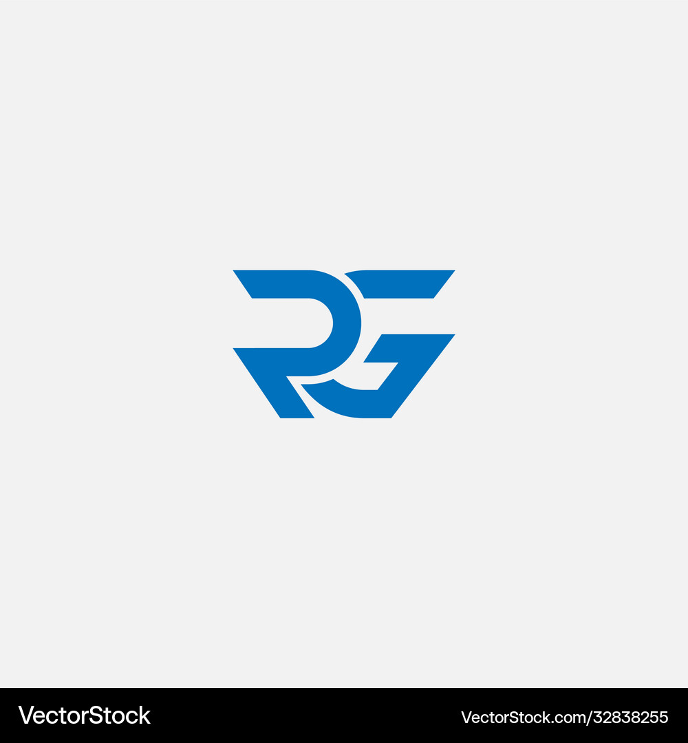 Gr or rg letter designs with different colors Vector Image