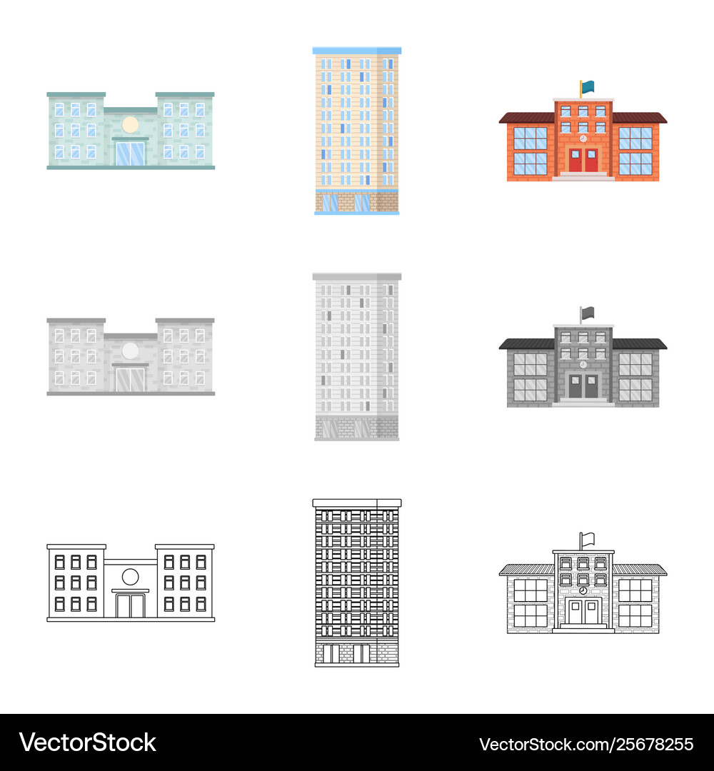 Isolated object municipal and center symbol Vector Image