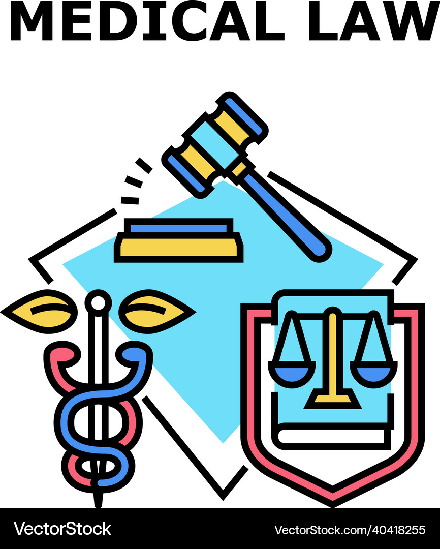 Medical law concept color Royalty Free Vector Image