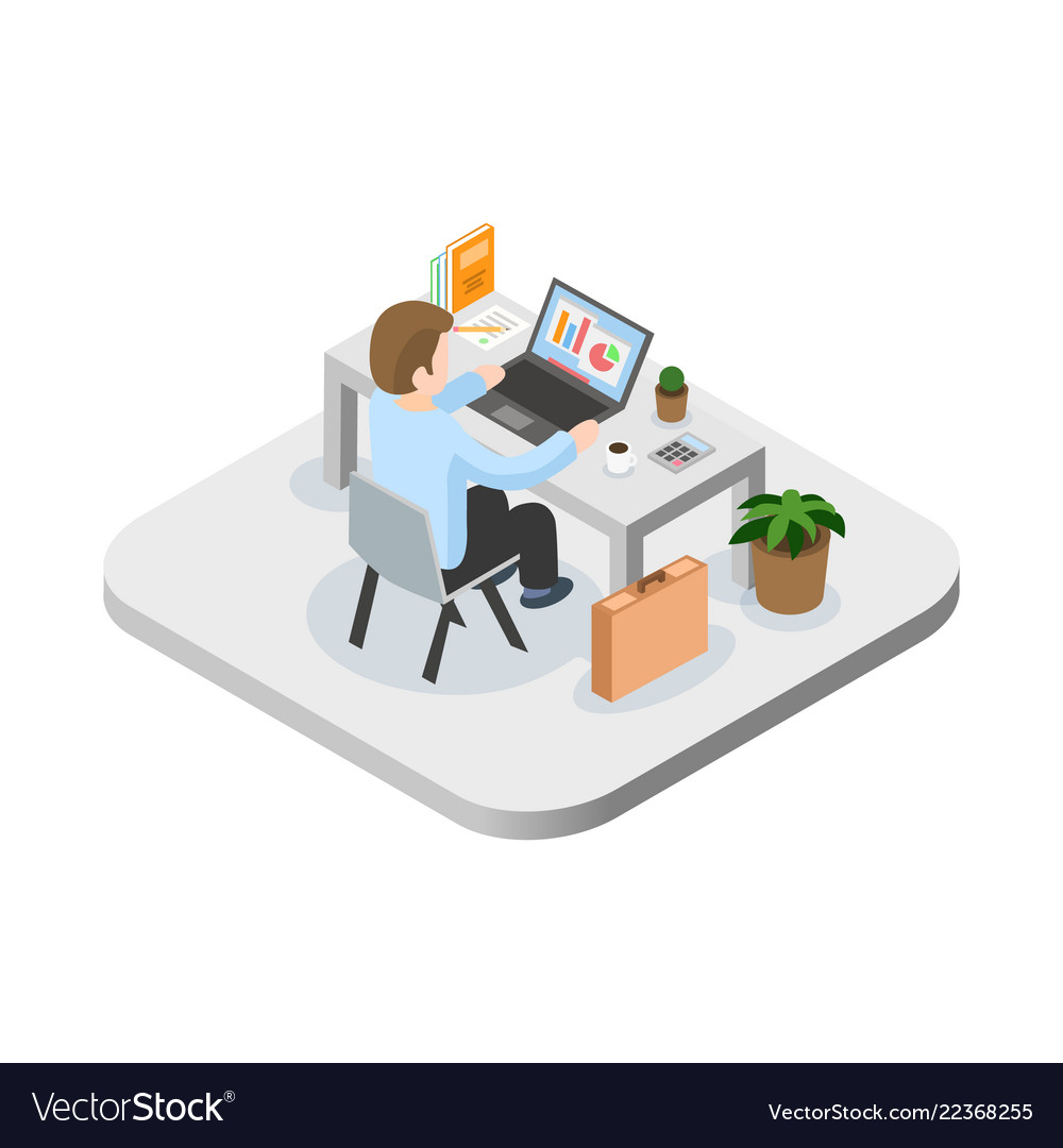 Programmer at work concept can use for web banner Vector Image