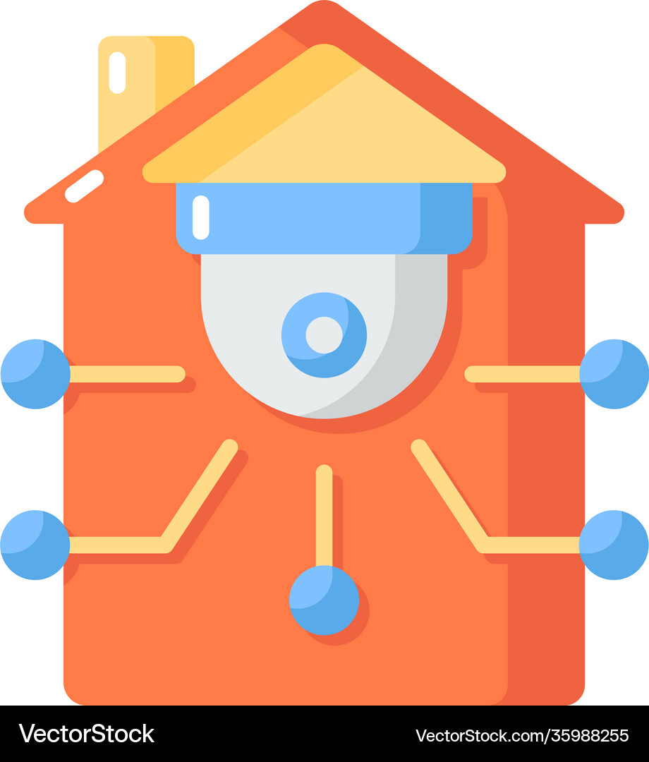 Security camera flat color icon Royalty Free Vector Image